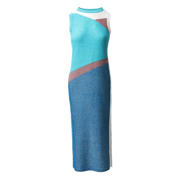 FULLY FASHIONING Ines Maxi Dress Blue White & Red