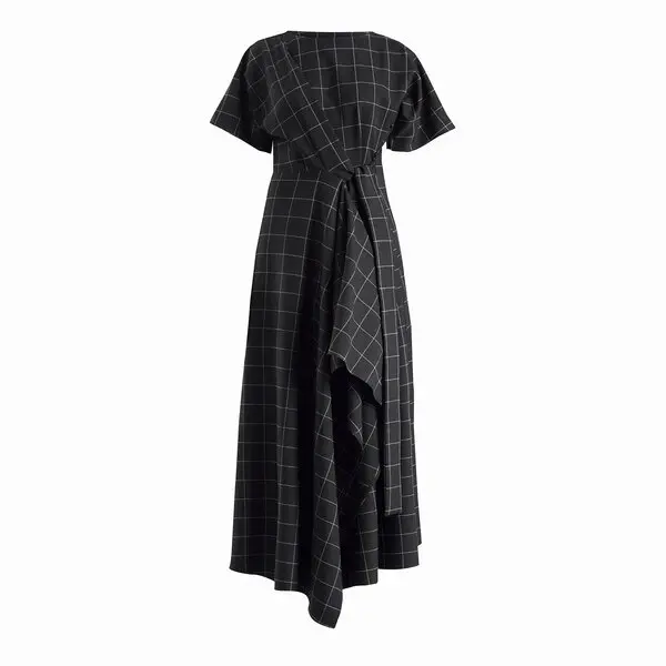 MEEM LABEL Baxter Grid Dress - Black