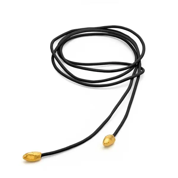 EVA REMENYI Origin Bow Necklace Gold - Black