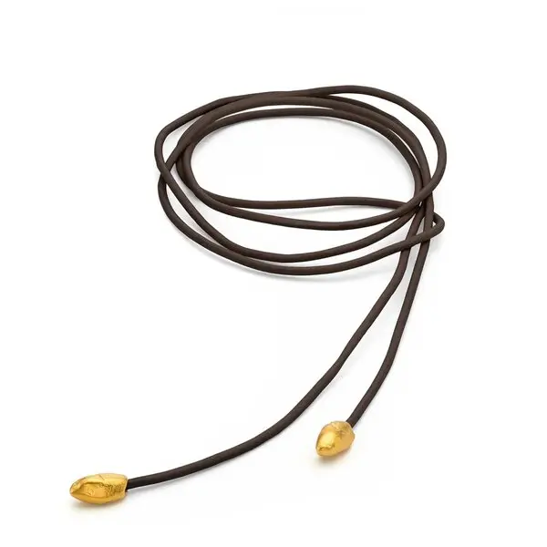 EVA REMENYI Origin Bow Necklace Gold - Brown