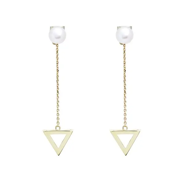 SHEIDA FARROKHI Triangle Drop Earrings Solid Yellow Natural Pearls - Gold/yellow