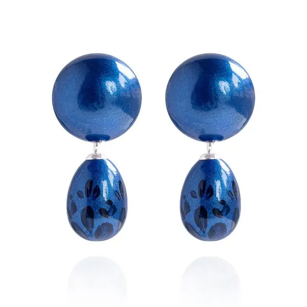 SAULE LABEL Calista Earrings In Imperial - Blue