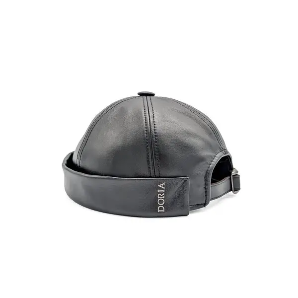 DORIA 1905 Faux Leather Docker Cap - Black