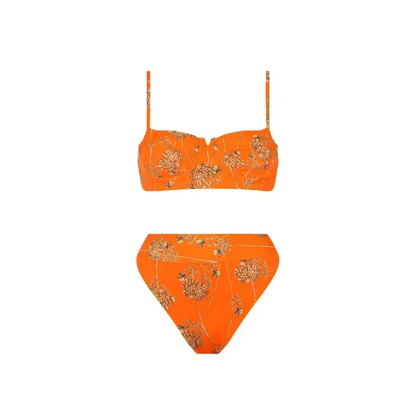 AGUACLARA Riad Short Bustier Top High Rise Bottom - Orange