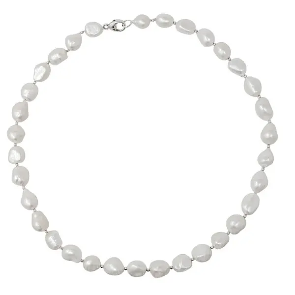 KIRI & BELLE Bianca Chunky Pearl Sterling Necklace - Silver