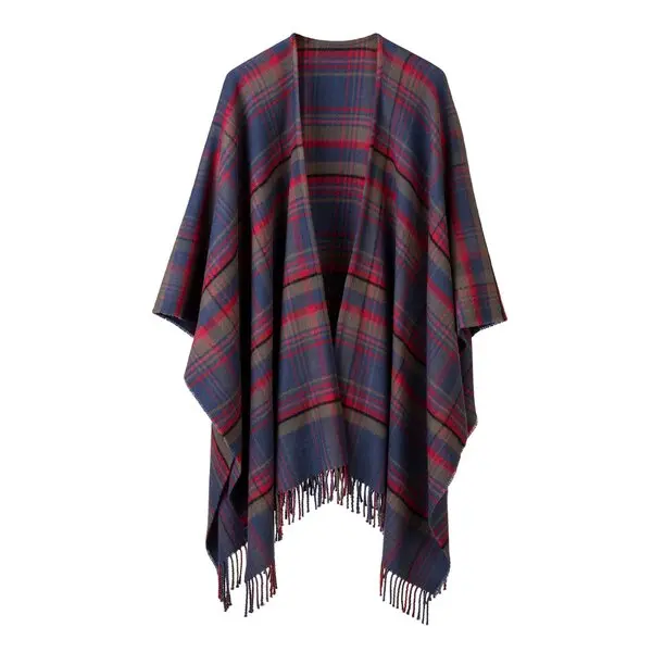 ARAMINTA CAMPBELL Highlands At Dusk Lambswool Serape - Blue