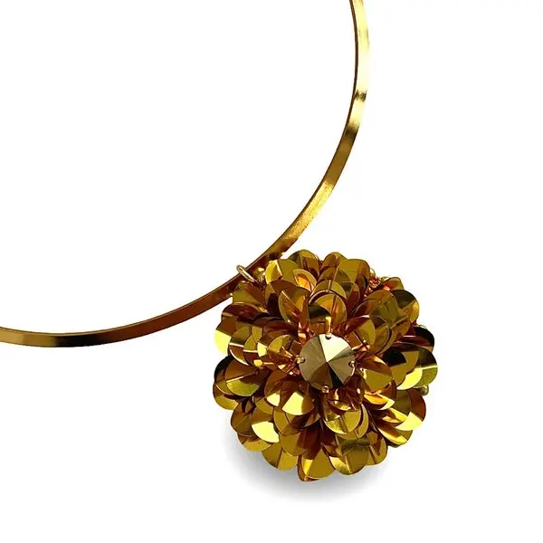 PINAR OZEVLAT Dahlia Collar Choker - Gold