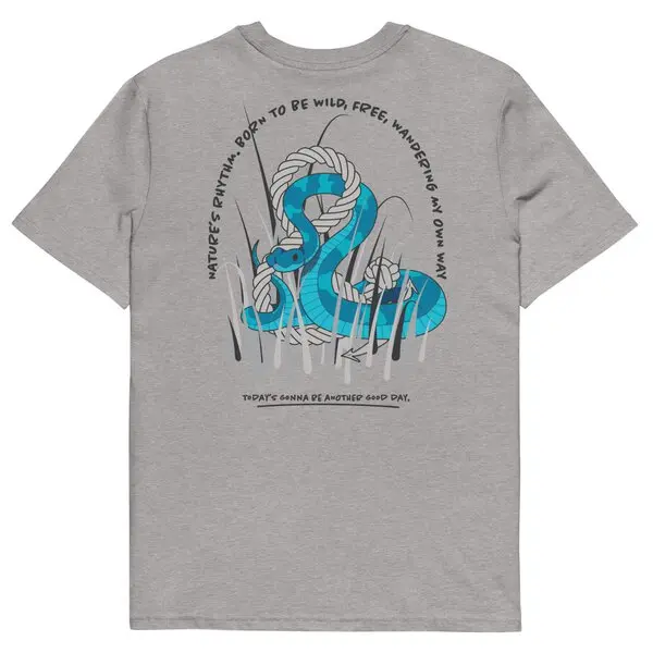 ANCHOR & CREW Heather Snake Another Good Day Organic Cotton T-shirt - Grey