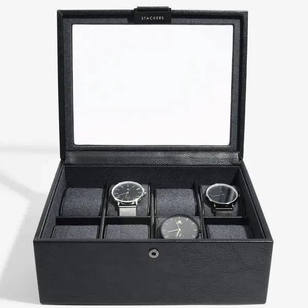 STACKERS Eight Piece Watch Box - Black