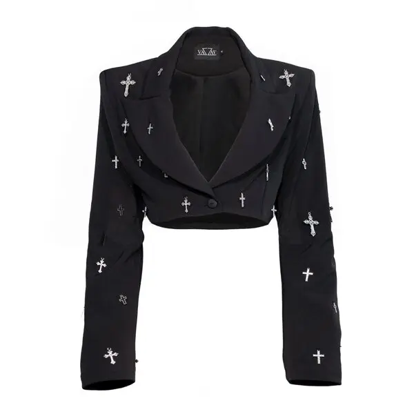 VAZAF Saint Cropped Blazer - Black