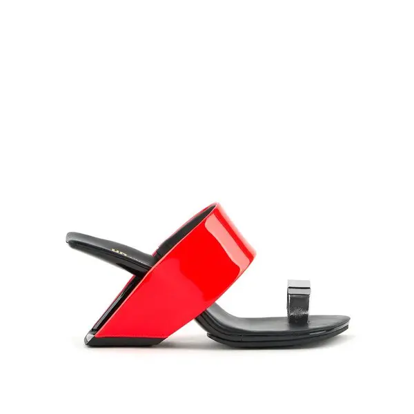 United Nude Red / Black Loop Toe Hi Cube Ring Fluo Red - Red/black