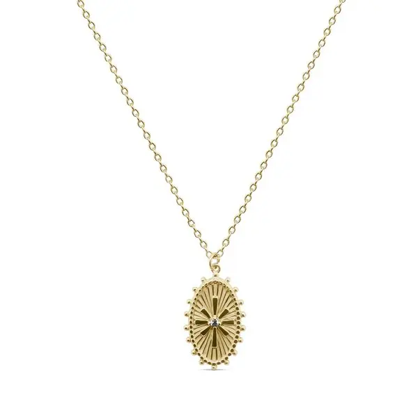 CLEMENCE WREN Oval Star Pendant Necklace - Gold