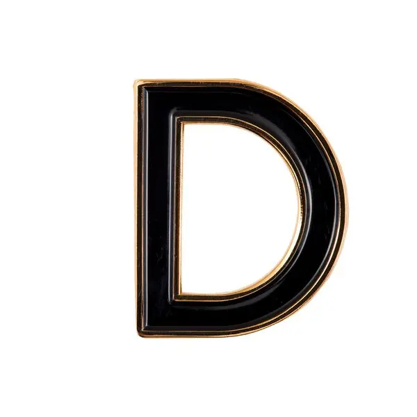 MAKE HEADS TURN Enamel Letter D Pin - Black