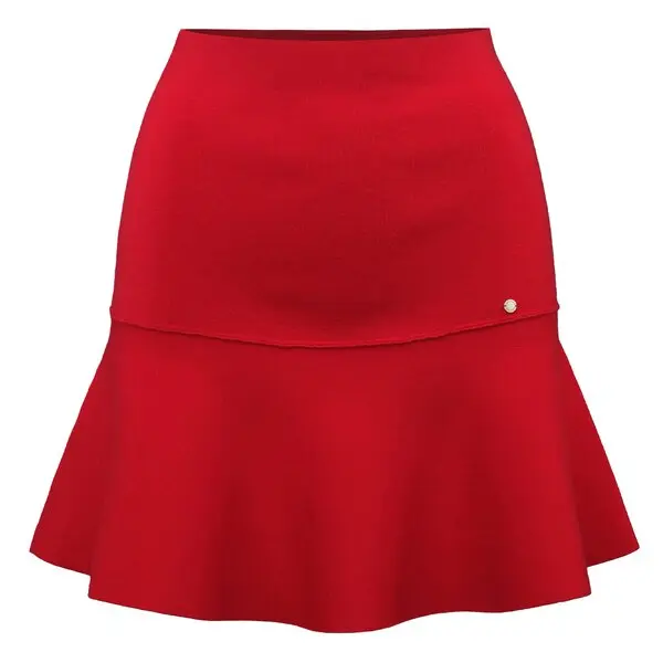 TIRILLM Annie Fla Skirt In Extra Fine Merino Wool - Red