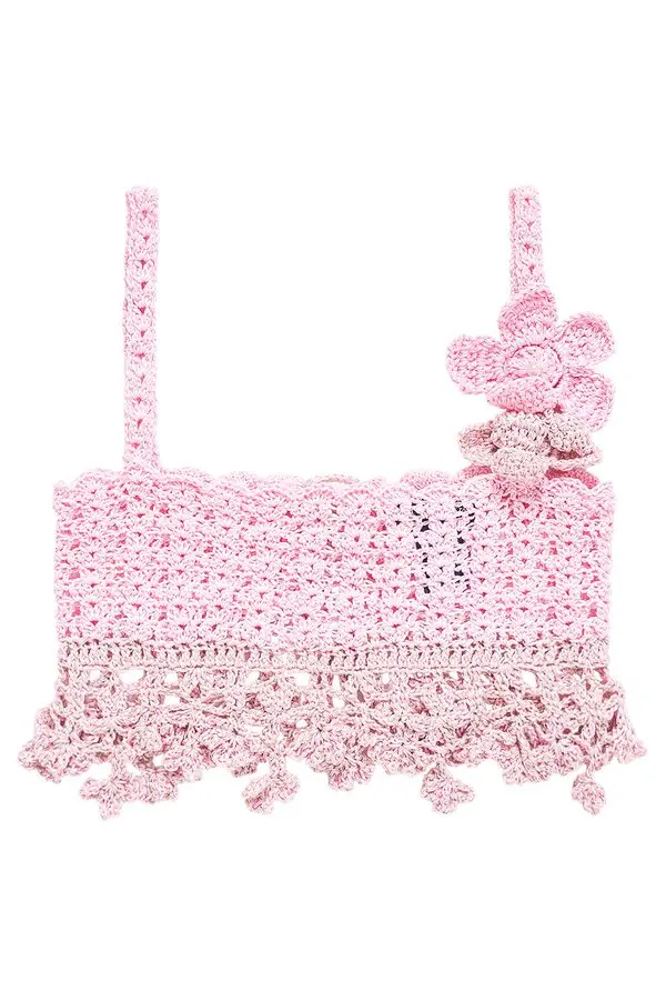 ANDREEVA Vanilla Handmade Crochet Top - Pink