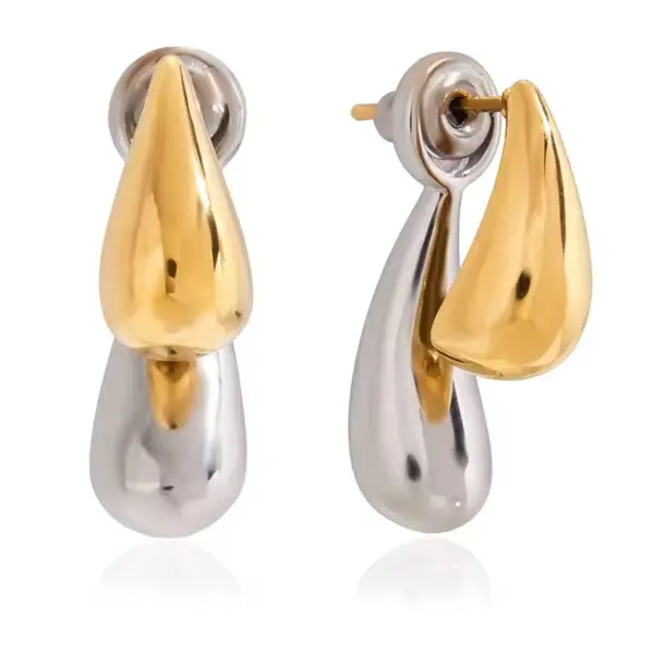 OLIVIA LE Two Tone Teardrop Earring - Gold
