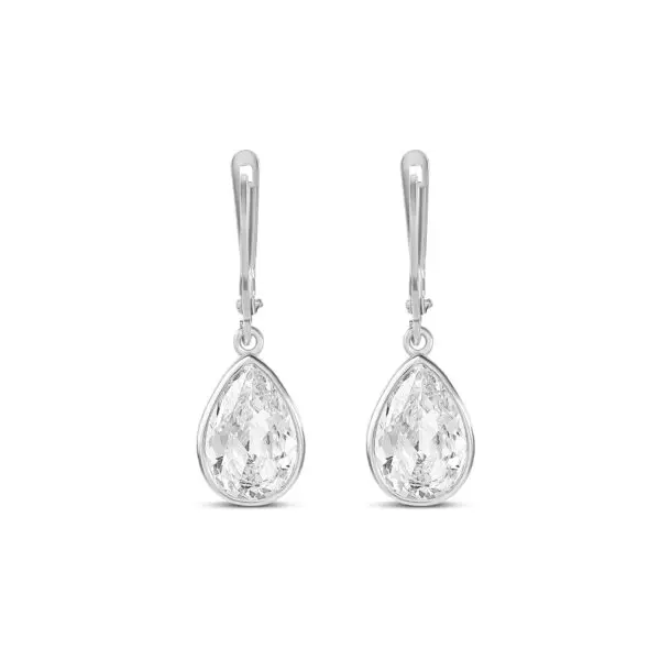SHYMI Victorian Style Fancy Shape Drop Earrings Pear - Silver