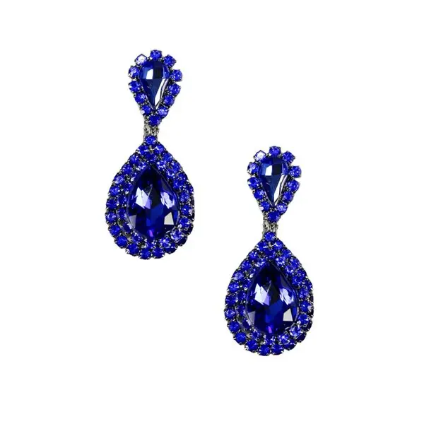MAISON DE GALA Nicole Crystal Drop Earring - Blue
