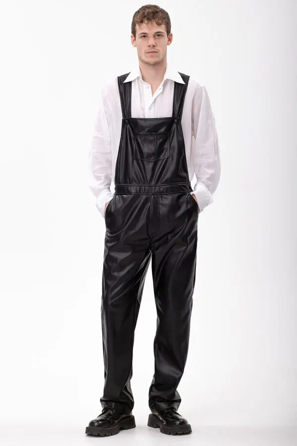 MAISON BOGOMIL Faux Leather Overall - Black