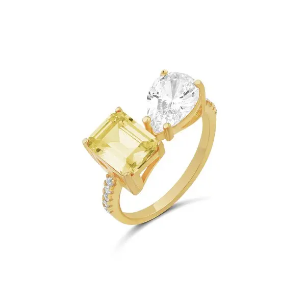SHYMI Toi Et Moi Ring & White - Yellow