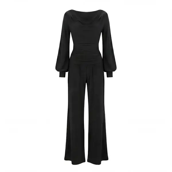 ATOM LABEL Indium Jumpsuit With Bell Sleeve - Black