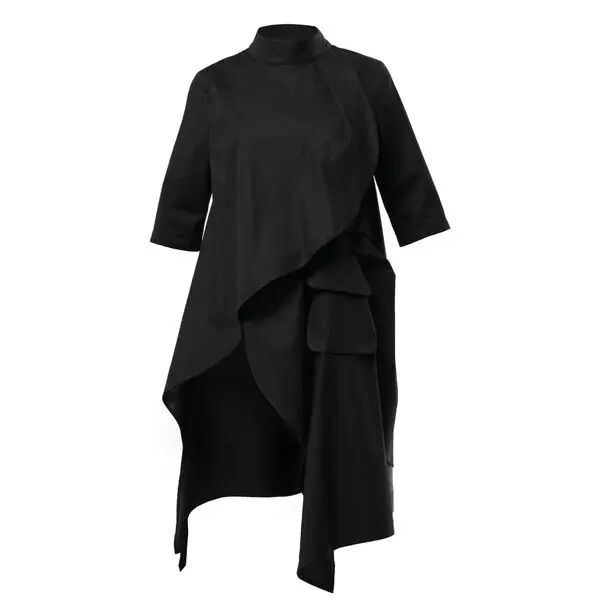 METAMORPHOZA Asymmetric Loose Shirt - Black