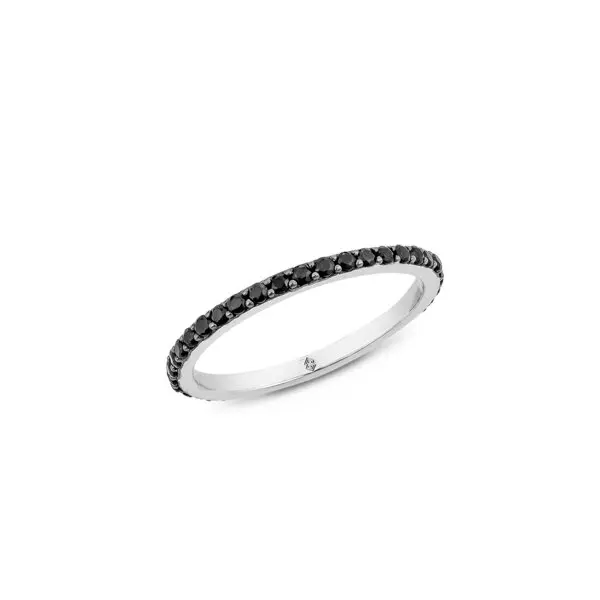 SALLY SKOUFIS Black / Silver Highbeam Ring With Made Cz Diamond Stimulant In Platinum - Black/silver
