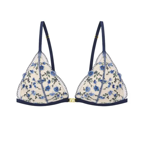 IVY SWIMWEAR Bell In Navy Lace Bikini Top - Blue