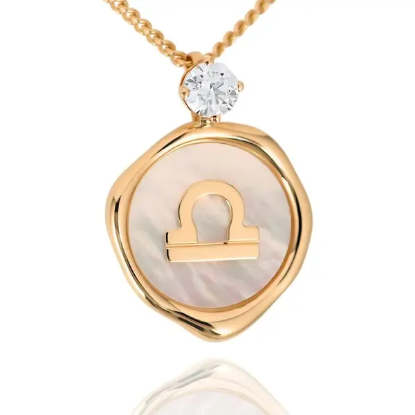 HINCH & LIU Libra Zodiac Necklace Diamond Necklace - Gold