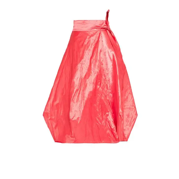 BIANCA POPP Wrapped Skirt In Taffeta - Red