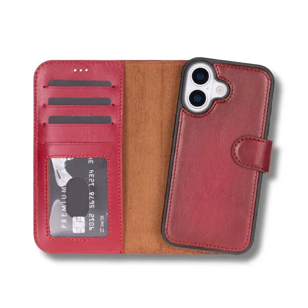 LEATHERE Iphone Onyedi Wallet Case – Edition New York - Red