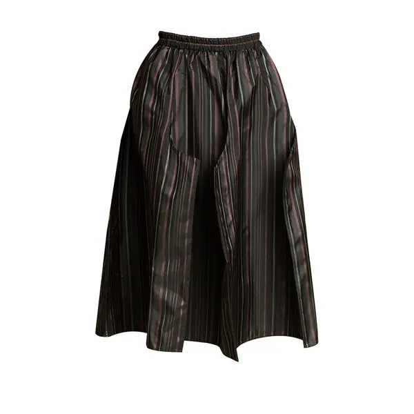 BIANCA POPP Traveler Skirt In Taffeta With Stripes - Black