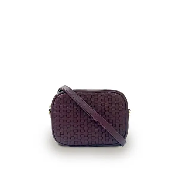 APATCHY LONDON The Penelope Port Woven Leather Camera Bag - Red