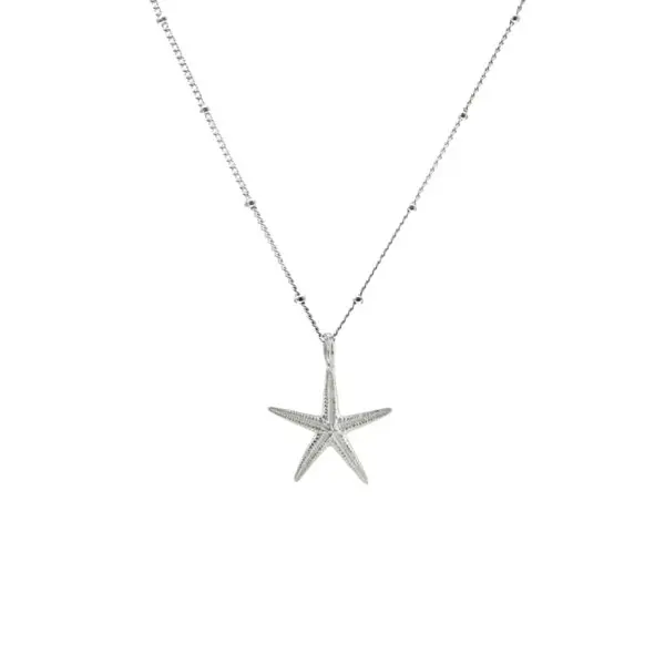 DAINTY LONDON Dainty Starfish Necklace - Silver