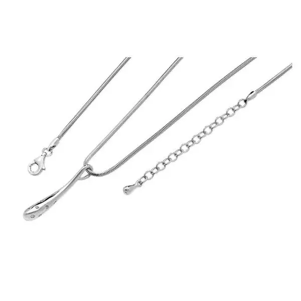 LUCY QUARTERMAINE Dipped Short Single Drop With White Topaz - Silver