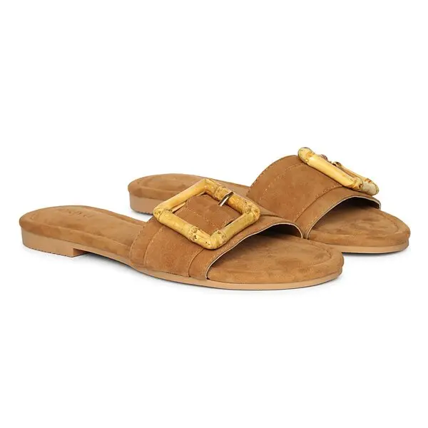 JELAVU Amsterdam Suede Cognac Sandals - Brown