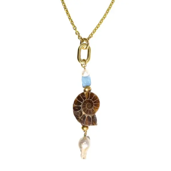 Rachel Nathan Neutrals Coastal Keepsake Necklace - Blue