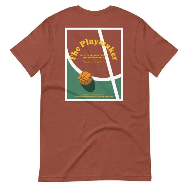 ANCHOR & CREW Clay The Playmaker Basketball Club League Organic Cotton T-shirt - Red