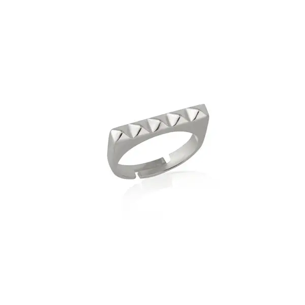 SPERO LONDON Pyramid Adjustable Sterling Ring - Silver