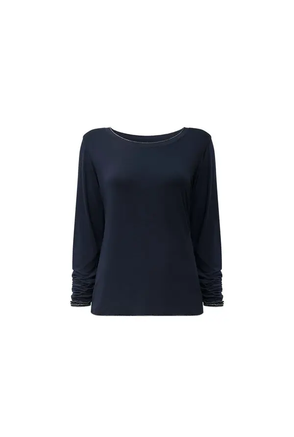 JAMES LAKELAND Long Sleeve Navy Top - Blue
