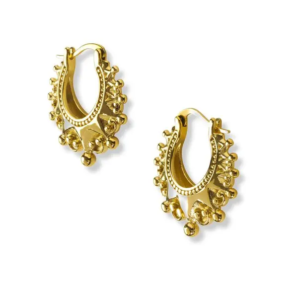HOOPS + CHAINS LDN Mini Joy Creole Hoops - Gold
