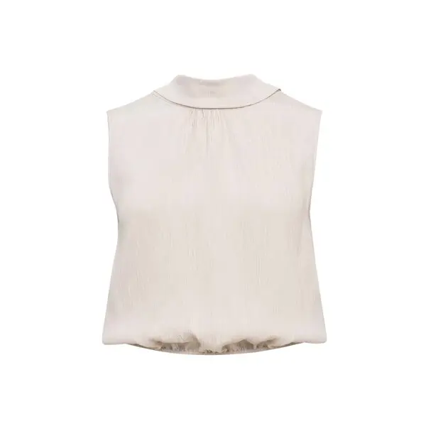 Sélone Selis Scarf-tie Top / Stone - Grey