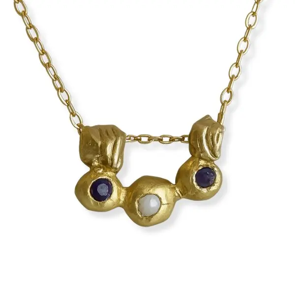 MARTINA ROZENBERG SMIRA JEWELRY Three Stone Necklace - Gold