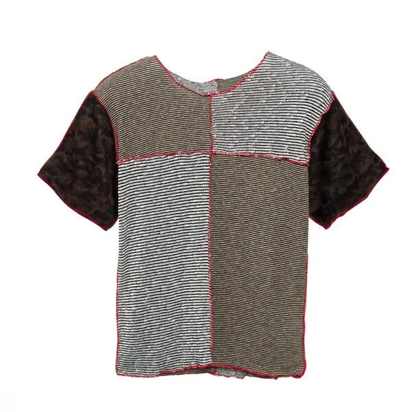 PALOMA LIRA Upcycled Patchwork Knitted Top - Brown