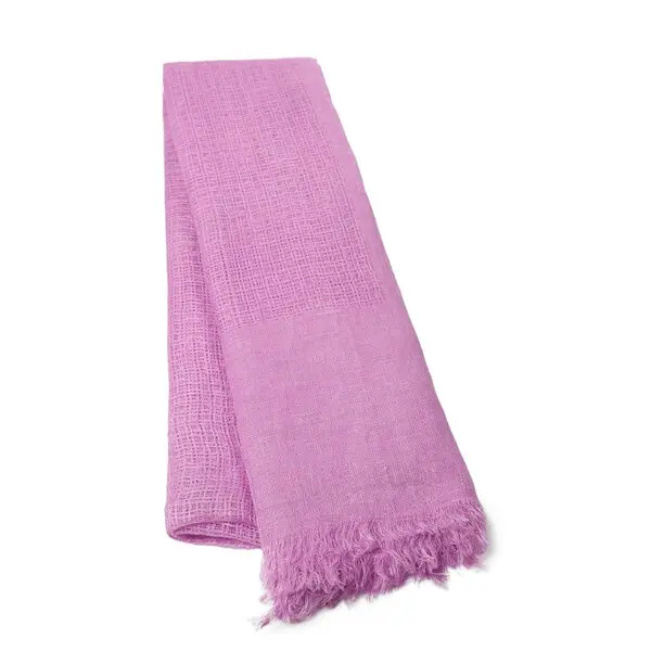 HERITAGEMODA Handmade Lilac Linen Scarf - Pink