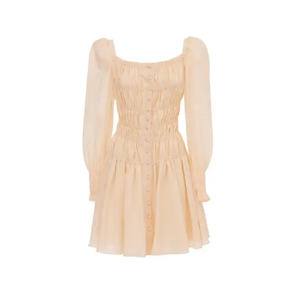 GEORGETTE Neutrals Celeste Soft Mini Dress - Beige