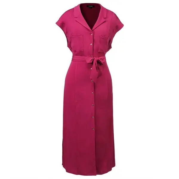 SMART AND JOY Tailor Collar Shirt-dress - Yellow