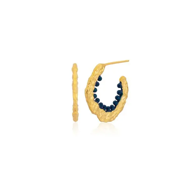 MILOU JEWELRY Alice Hoop Earrings - Blue