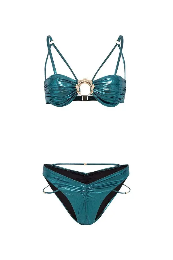 LUNA B Two-piece Hypnotic Bikini – Metallic Navy
