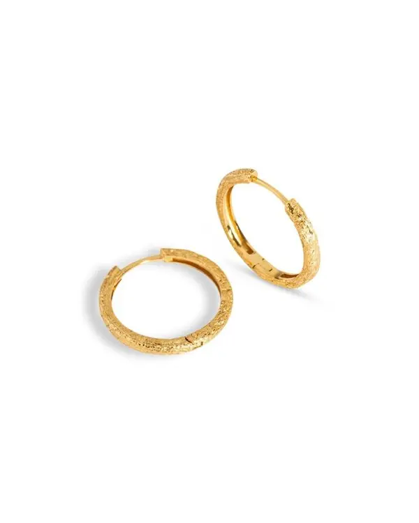 CLAIRE HILL DESIGNS Antique-textured Hoop Earrings - Gold